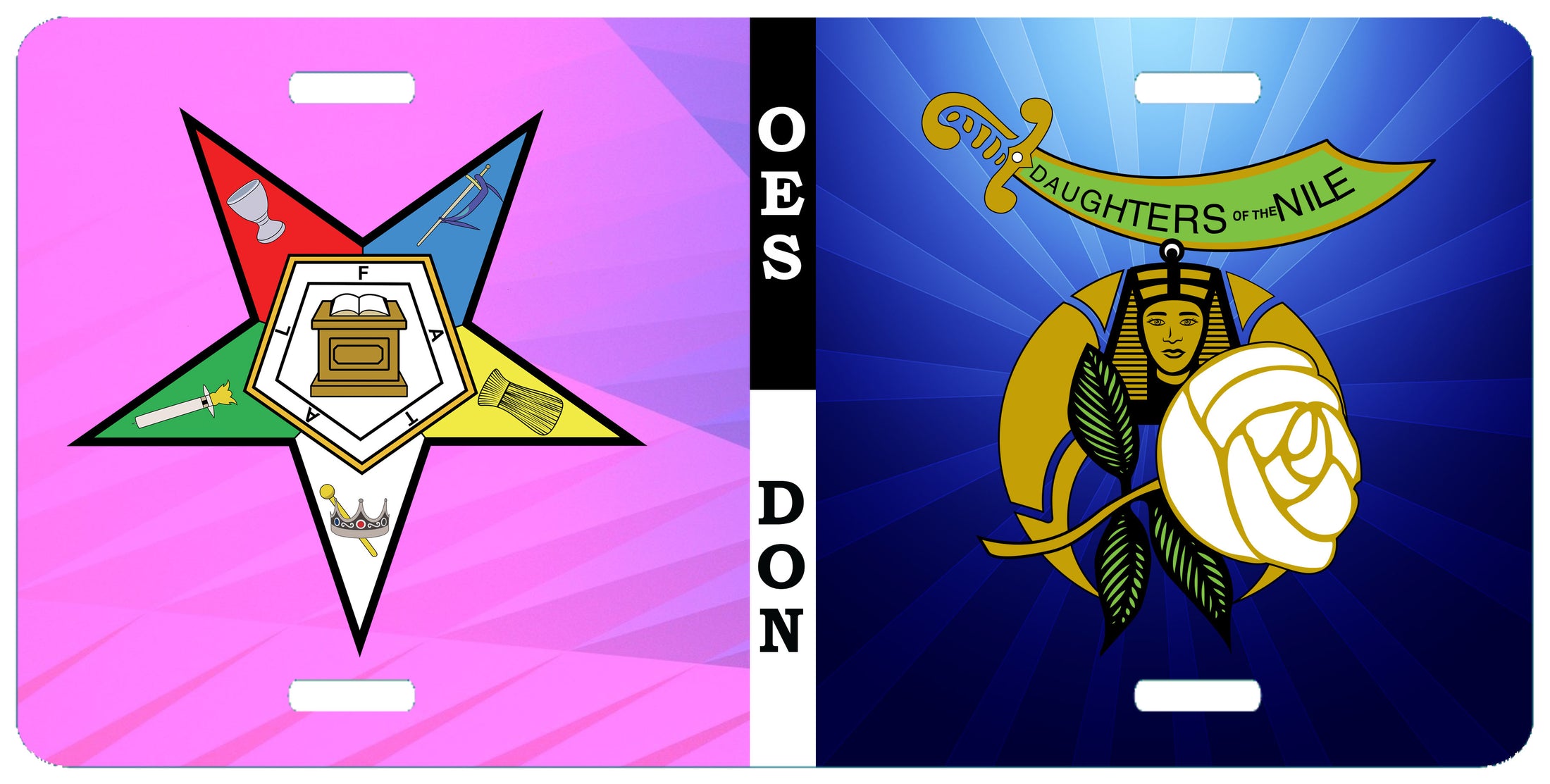 OES DON Split License Plate Order Eastern Star Daughters of the Nile ...
