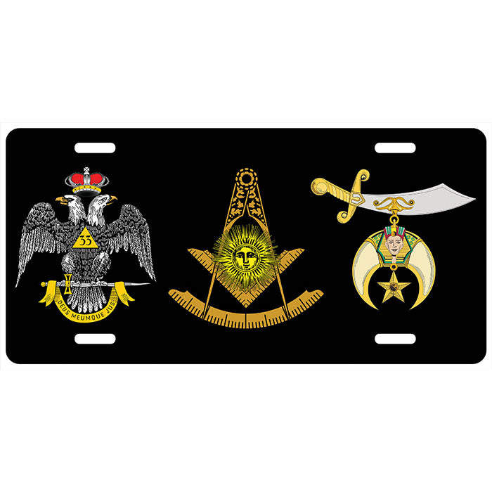Past Master Mason Shrine 33rd WD License Plate Tag – 357 designs