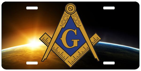 Buy Masonic Sun Earth License Plate at 357 designs for only $14.99