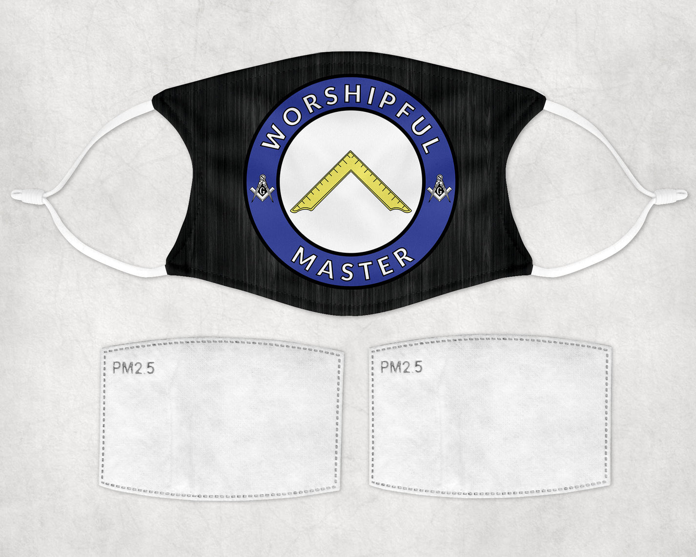Worshipful Master Face Mask Masonic Officer Adj Filters Square Mason W ...