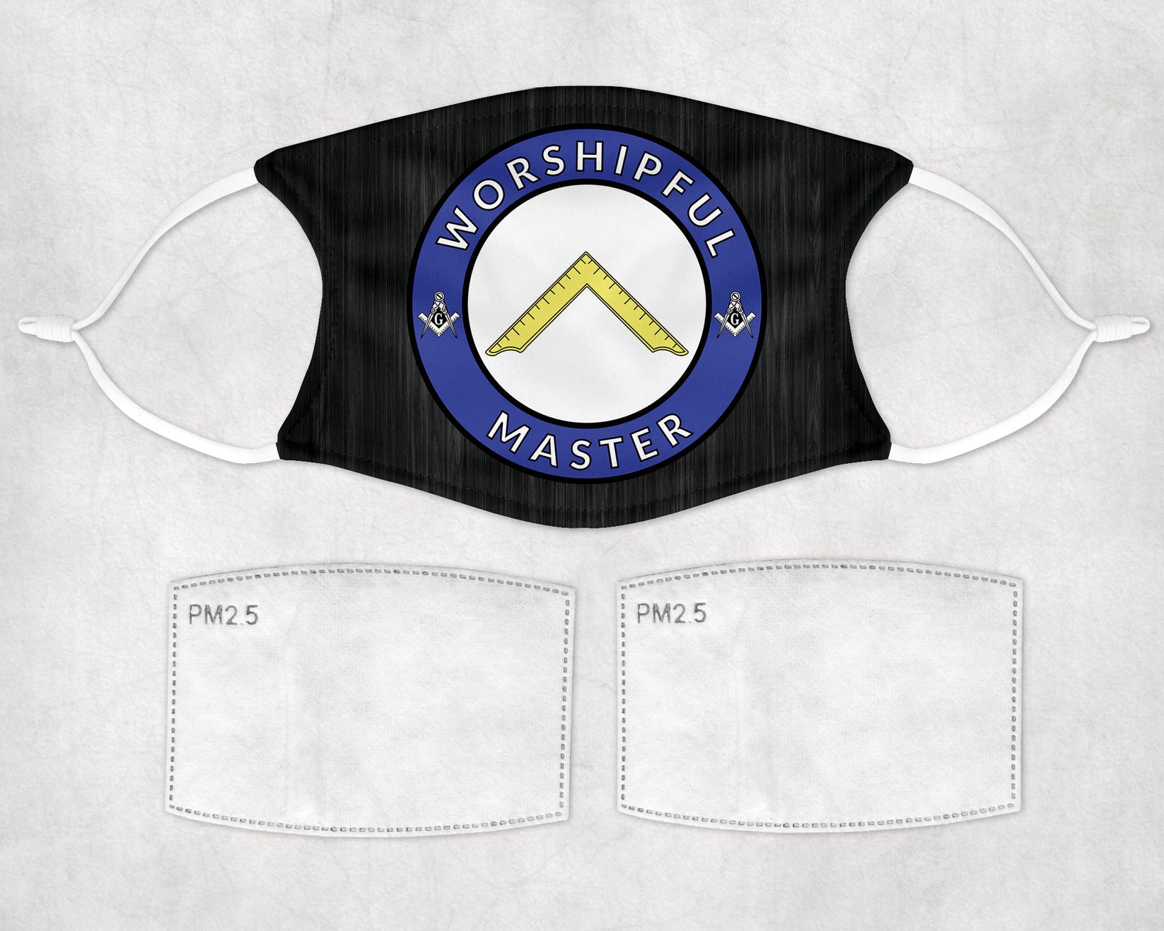 Worshipful Master Face Mask Masonic Officer Adj Filters Square Mason W ...